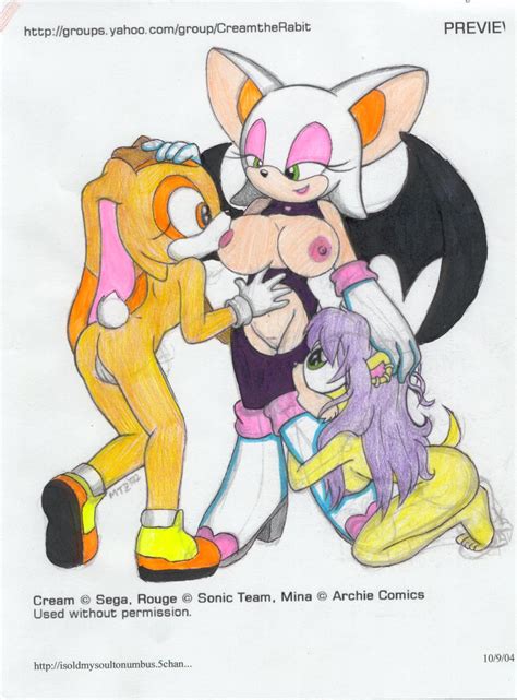 Rule 34 3girls Archie Comics Cream The Rabbit Female Only Mina Mongoose Rouge The Bat Sega