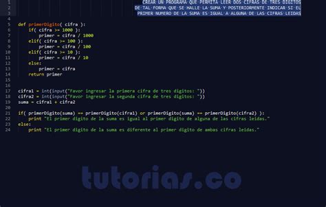 funciones python primer digito de la suma tutorias co