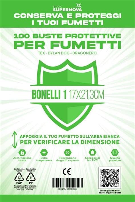 Studio Supernova 100 Buste Protettive Bonelli 1 17 0 X 21 3