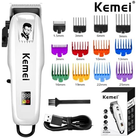 Kemei máquina de cortar cabelo elétrica corte de cabelo aparador sem