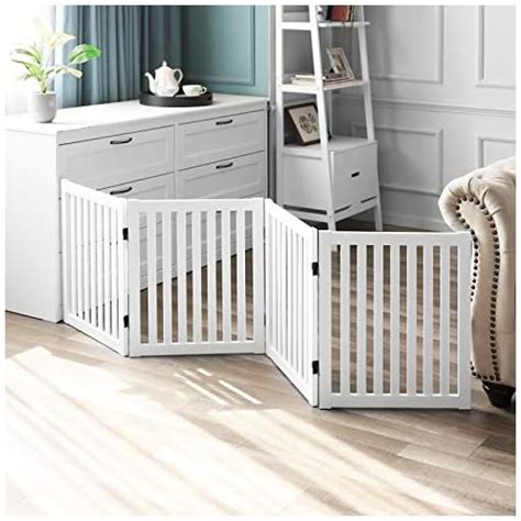Welland Wooden Freestanding Pet Gate Panel Inch Step Over Fence