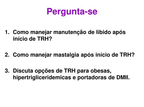 PPT Terapia de Reposição Hormonal Casos Clínicos PowerPoint