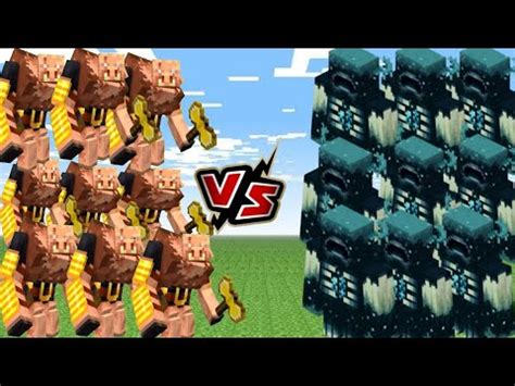 Warden Vs Mutant Piglin Brute Fight Bedrock Edition Minecraft 1 20