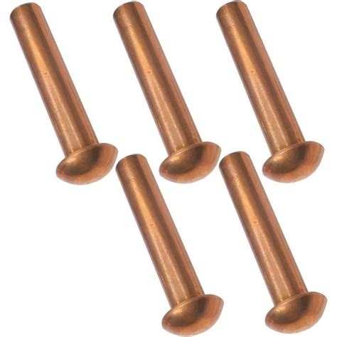 040Lot De 5 Rivets En Cuivre Ø5X25Mm À Tête Demi Ronde Rivet À Tête