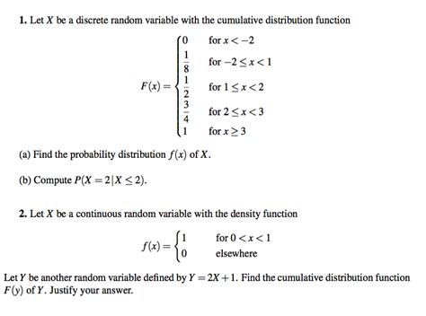 solved 1 let x be a discrete random variable with the