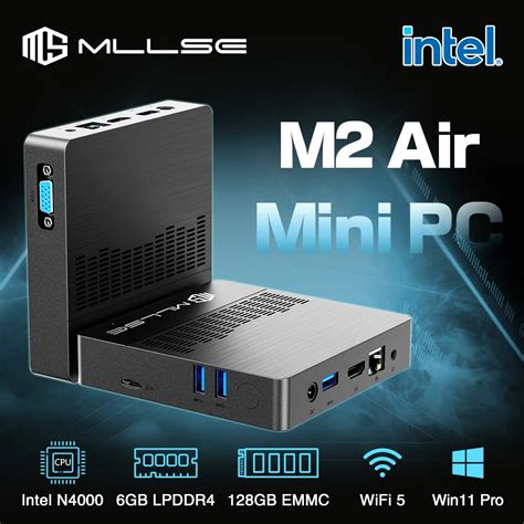 MLLSE M2 Air Mini PC Intel Celeron N4000 CPU Window11 6GB RAM 128GB ROM