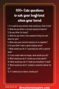 100 Cute Questions To Ask Your Boyfriend Breathe To Inspire