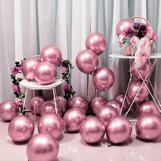 25 Balão Bexiga 9 Pol Rose Cromado Metalizado Aluminio Platino Shopee