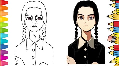 How To Draw Wednesday Addams Wednesday Netflix STEP BY STEP