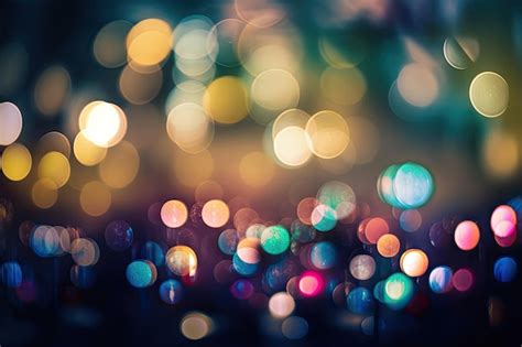 Premium AI Image Vibrant Cityscape At Night With Colorful Lights And