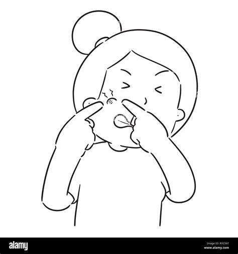 Vector Of Woman Squeezing Acne Stock Vector Image Art Alamy