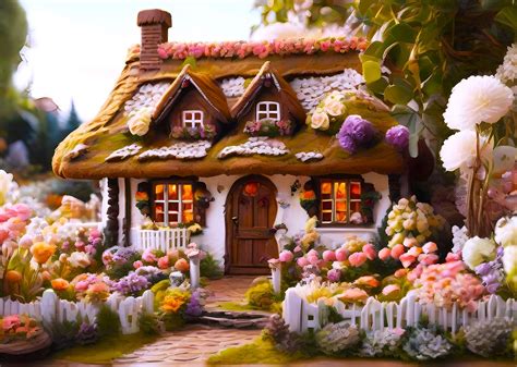 Una casa de cuento con jardín rompecabezas en línea
