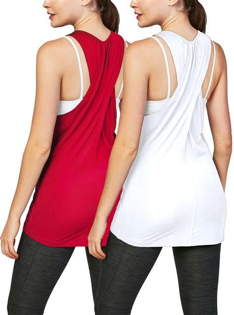DEVOPS 2 Pack Women S Workout Tops Yoga Athletic Shirts Running Tank