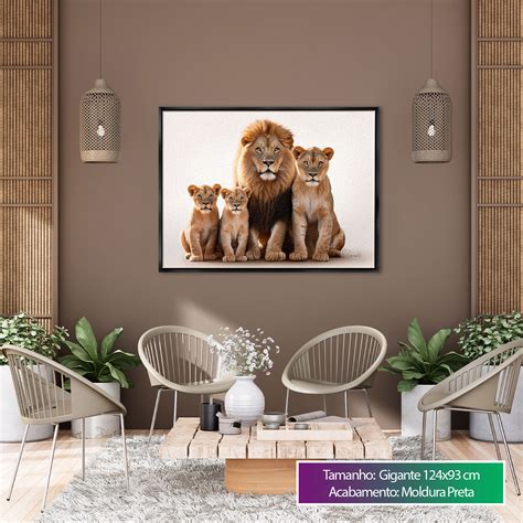 Quadro Família de Leões Afetuosa QuadrosDecorativos