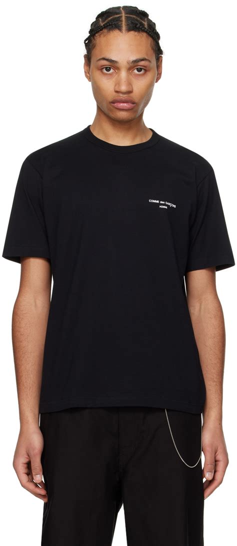 Black Printed T Shirt by Comme des Garçons Homme on Sale