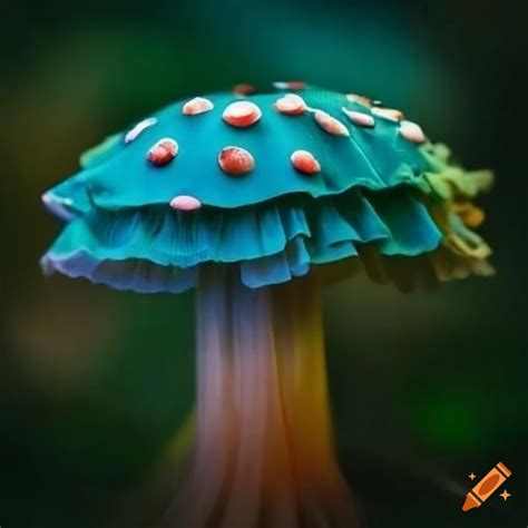 Fabric Art Mushroom With Colorful Frills On Craiyon