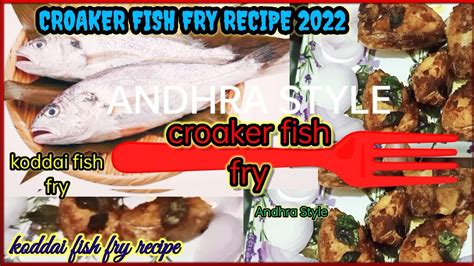 Croaker Fish Fry Andhra Style Recipe Koddai Fish Fry Tawa Fry