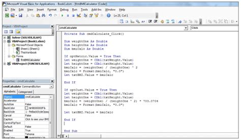 How To Create A Body Mass Index Bmi Calculator In Excel Using Vba