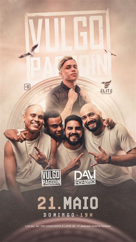 Flyer Vulgo Pagodin DJ Davi Honoro Cartaz Musica Anime engraçado