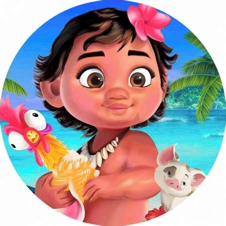 Painel Redondo Tecido Sublimado 3D Moana Baby FRD 4355 Felicitá