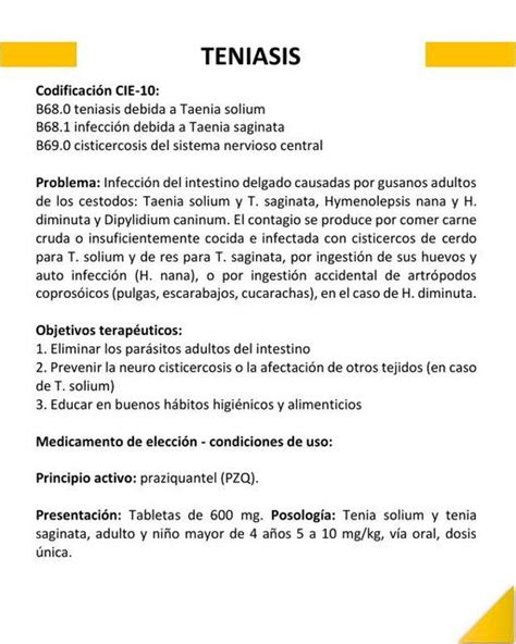 Teniasis Apuntes Médicos Diego Israel Tipan MD uDocz
