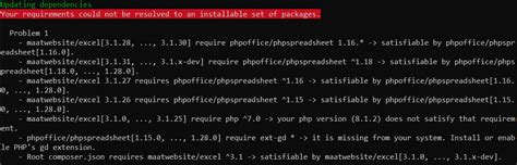 Your Requirements Could Not Be Resolved To An Installable