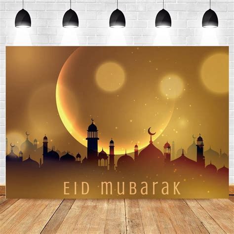 Eid Mubarak Background Islamic Mosque Muslim Ramadan Kareem Lantern