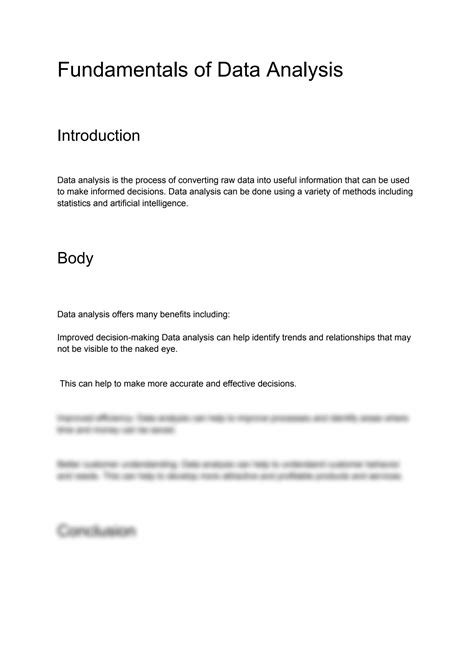Solution Fundamentals Of Data Analysis Studypool