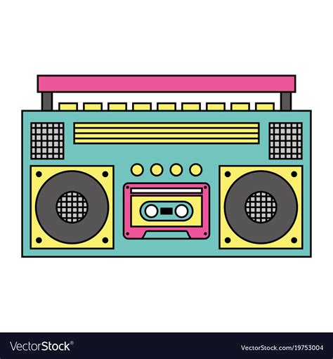 Retro Stereo Cassette Player Music Recorder Vector Image