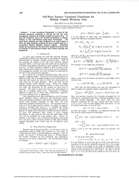 pdf full wave iterative variational formulation for multiple coupled microstrip lines