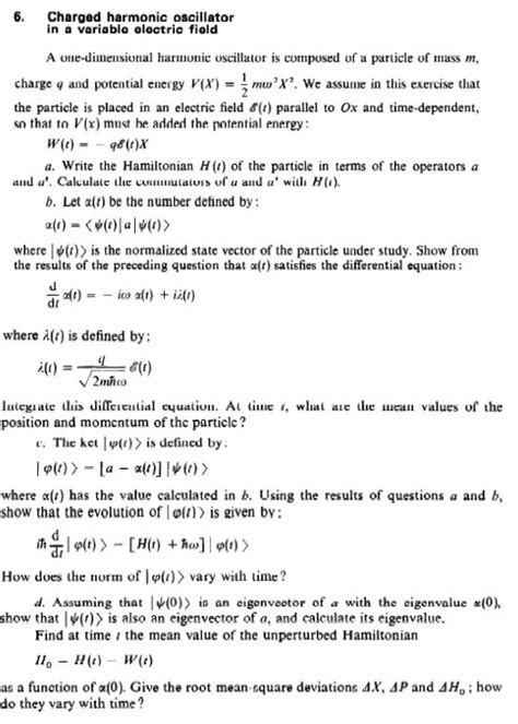 Solved Charged Harmonic Oscillator In A Variablo Oloctric Chegg