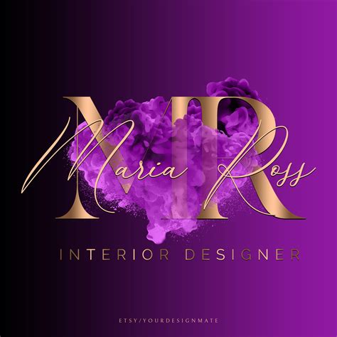 Watercolor Purple Logo Rose Gold Logo Purple Smoke Logo Beauty Logo