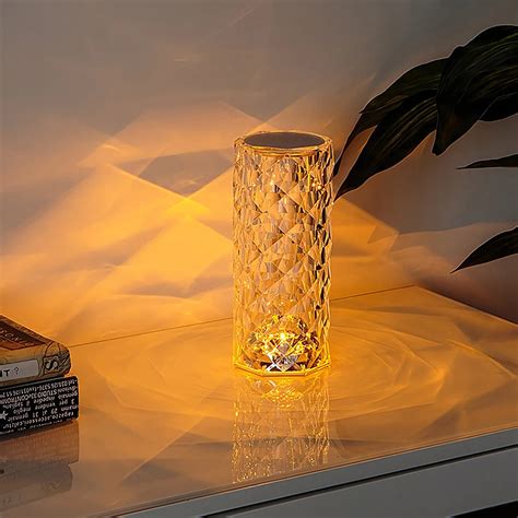 3 16 cores led lâmpada de mesa cristal rosa atmosfera luz do projetor