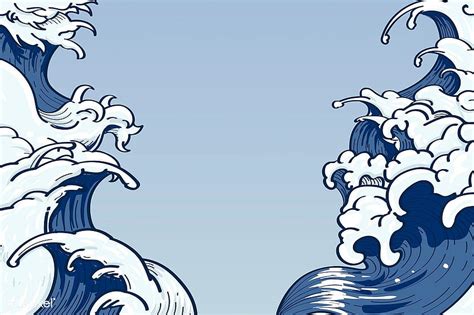 Premium Vector Of Blue Japanese Wave Background Vector 843101 Japanese