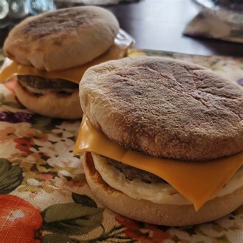 Sausage Eggs And Cheese On An English Muffin R BreakfastFood