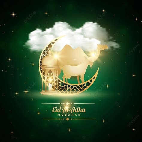 Happy Festival Eid Al Adha Mubarak Beautiful Islamic Green Background