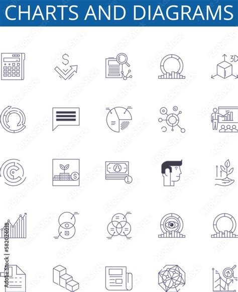 Charts And Diagrams Line Icons Signs Set Design Collection Of Graphs