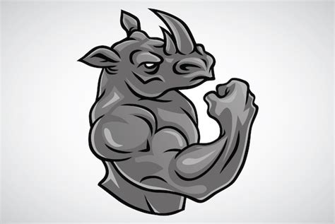 Rhino logo design sports esport mascot diseño de personajes dibujos