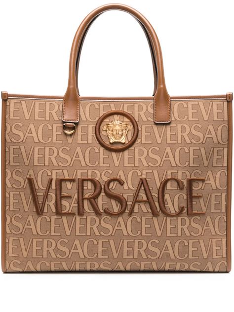 Versace Large Versace Allover Tote Bag Farfetch