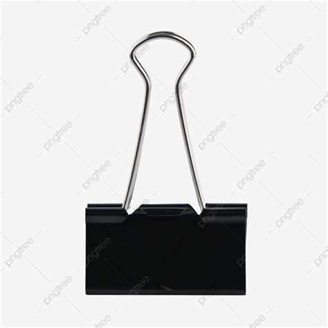 Binder Clip Binder Black Stationery Metal Clip Adhesive Black PNG
