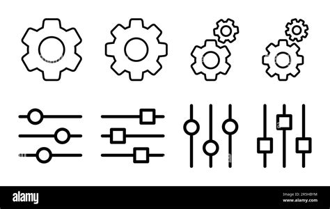 Setting Icon Set Cog Settings Icon Symbol Stock Vector Image Art Alamy
