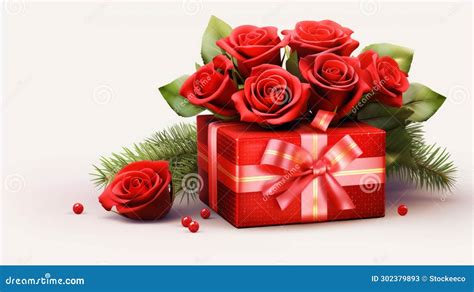 Ultra Realistic Rose In Red T Box Hyper Detailed Renderings Stock Illustration