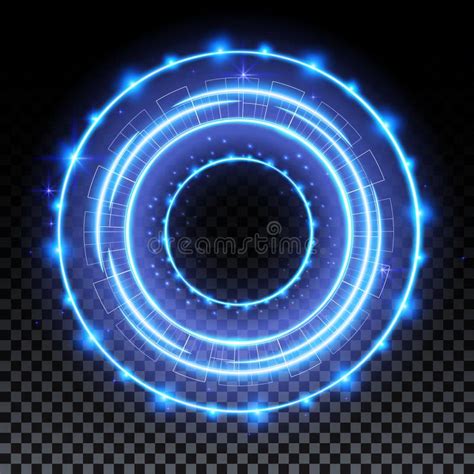 Portal Holográfico Azul Portal De Fantasía Mágica Círculo Mágico Con