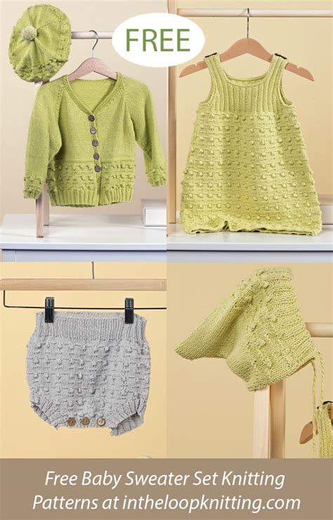 Baby Sweater Layette Set Knitting Patterns In The Loop Knitting