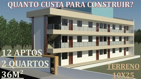 Prédio P133 10x25 12 apartamentos 2 quartos 36m² 3 andares