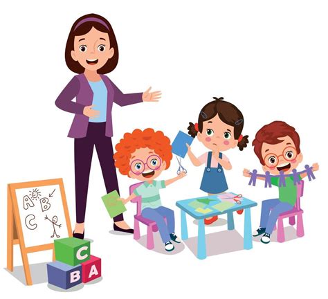 Classroom Teacher And Cute Students 15016675 Vector Art At Vecteezy