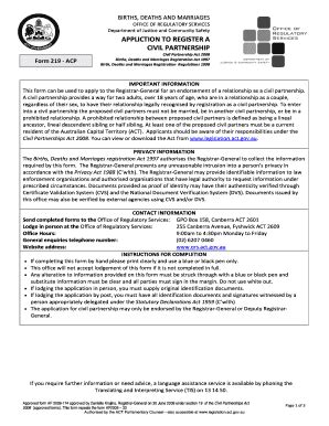 Fillable Online Legislation Act Gov APPLICTION TO REGISTER A