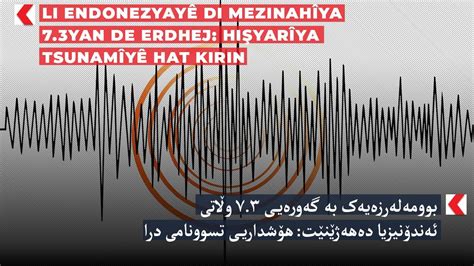 Li Endonezyayê di mezinahîya 7 3yan de erdhej Hişyarîya tsunamîyê hat