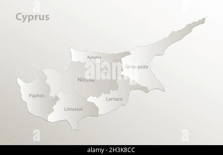 Cyprus Political Map Of Administrative Divisions Stock Vector Image