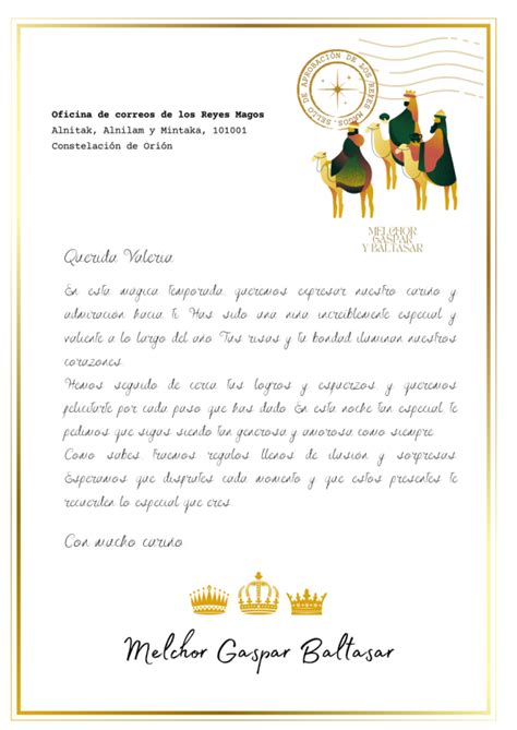 Carta Personalizada De Los Reyes Magos Crear Para Regalar